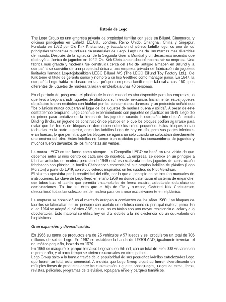 Oportunidades y desafíos de Lego en Asia | PDF | Lego | Juguetes de ...