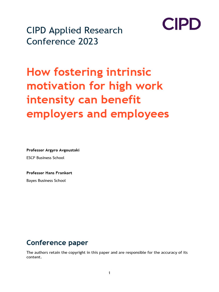 2023 Arc Fostering Intrinsic Motivation High Work Intensity 8415 | PDF ...