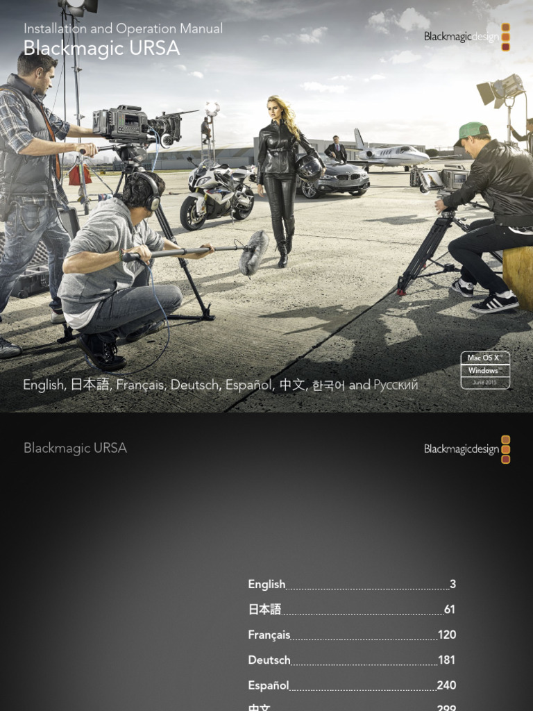Blackmagic URSA Manual | PDF | Camera | Film And Video Technology