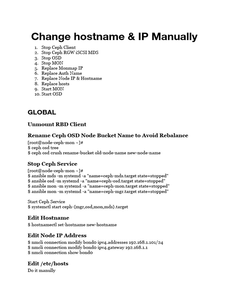 Change Hostname - IP - Manually | PDF | Unix Variants | Information Technology Management