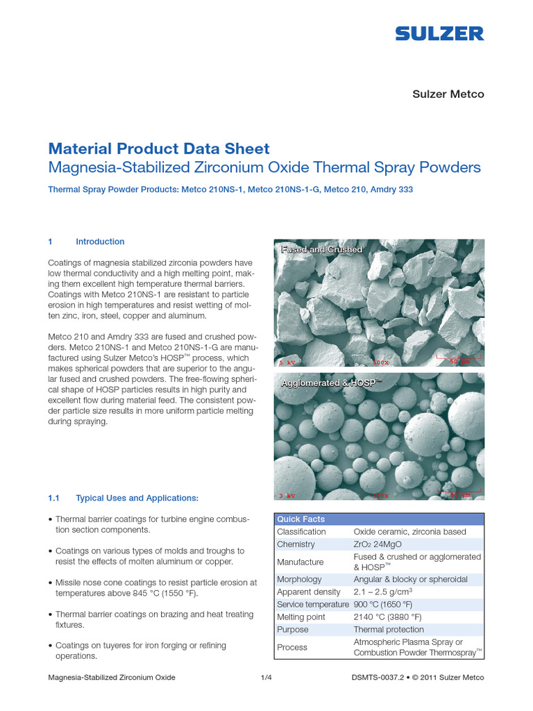 MgO-ZrO | PDF | Zirconium Dioxide | Mechanical Engineering