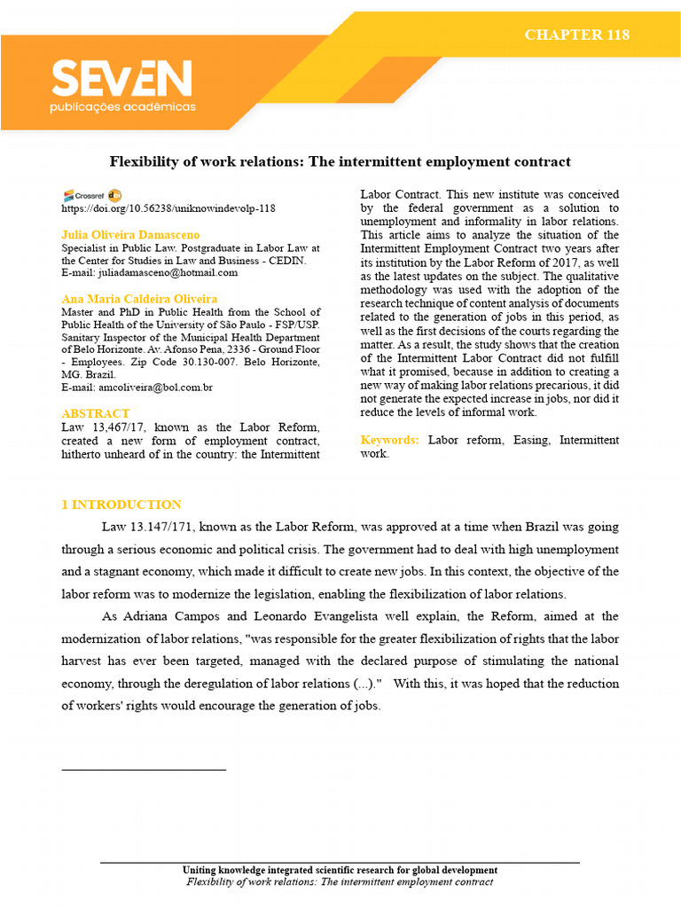 Flexibility of Work Relations The Intermittent Emp | PDF | Employment ...