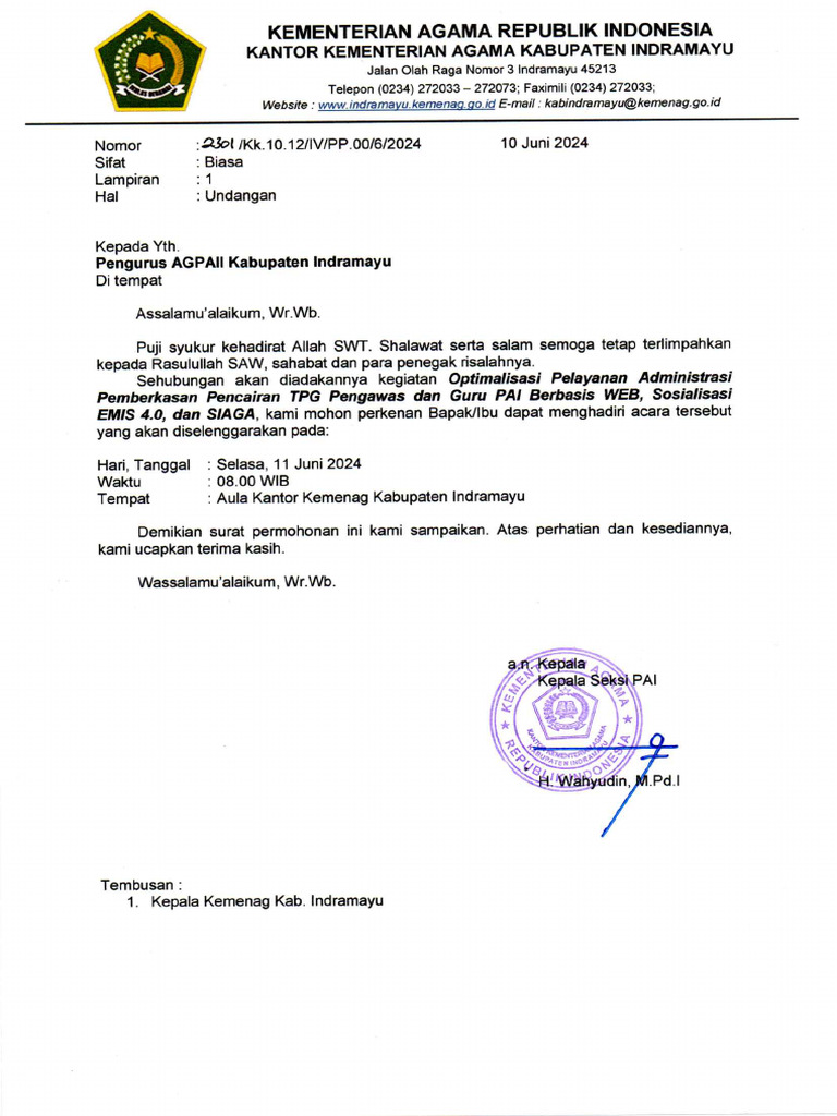 Surat Undangan - AGPAI Indramayu | PDF