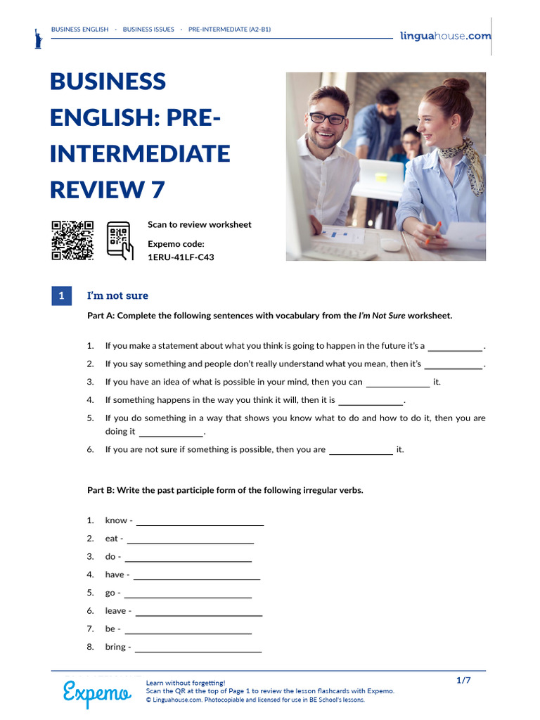 Business English Pre Intermediate Review 7 American English Student A2 B1 | PDF