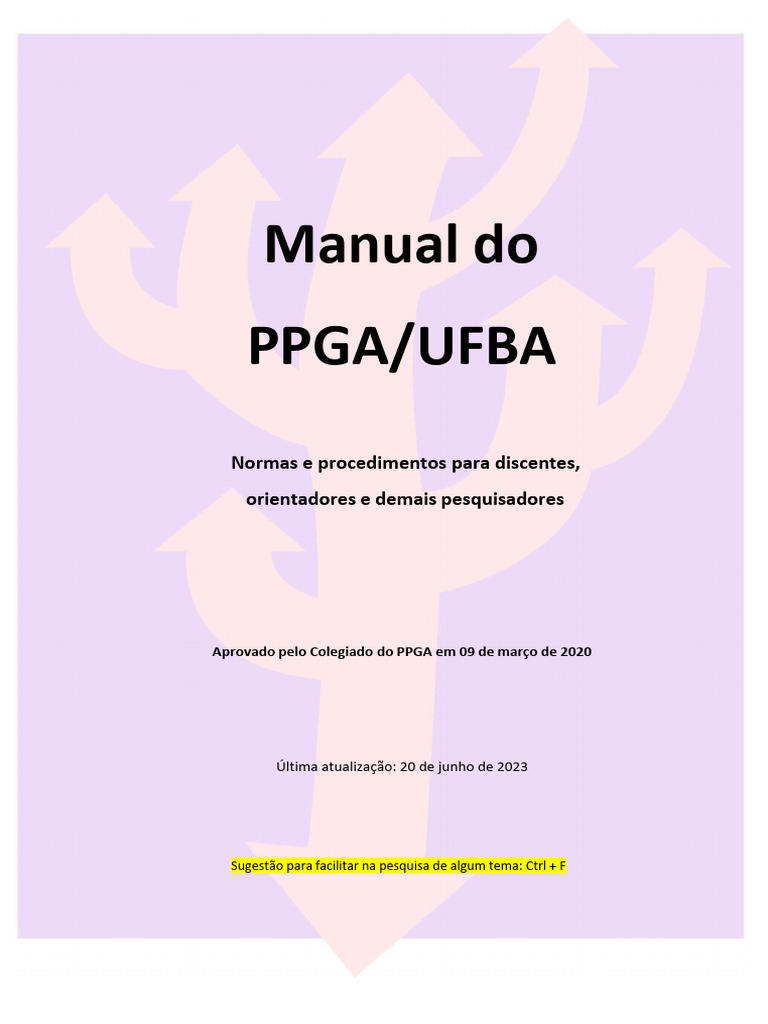 Manual do PPGA/UFBA: Normas e Procedimentos | PDF | Pós-graduação ...