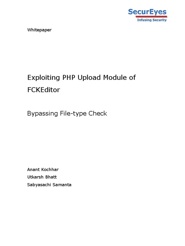 File Upload Vulnerability in FCKEditor | PDF | Php | Hypertext Transfer Protocol