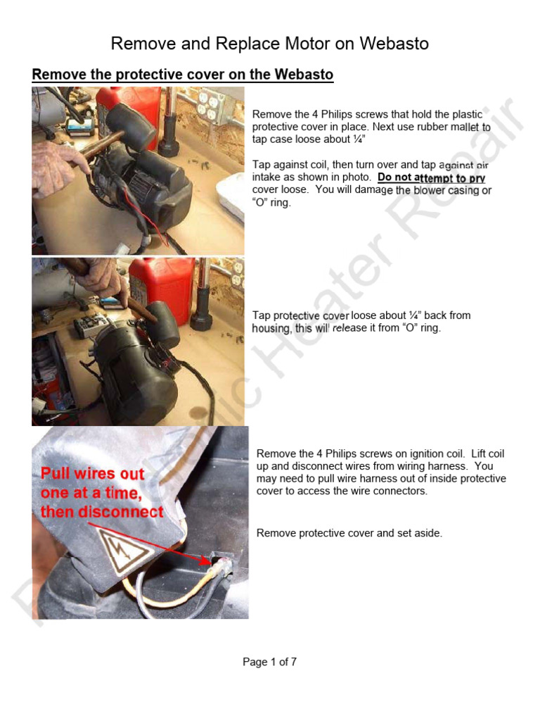 Webasto-Motor-Remove-and-Replace | PDF | Screw | Electrical Engineering