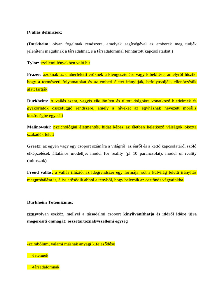 Vallásantropológia jegyzet | PDF