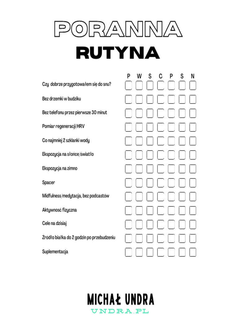 CHECKLISTA Poranna Rutyna | PDF