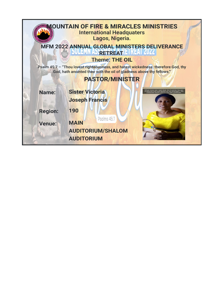 MFM 2022 Global Ministers Retreat | PDF