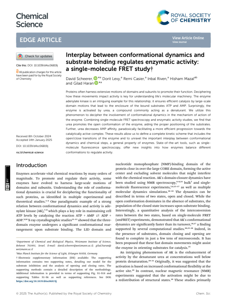Chemical Science: Edge Article | PDF | Enzyme Inhibitor | Enzyme