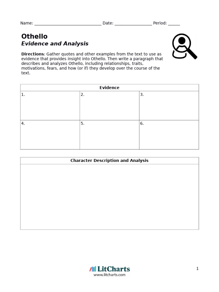 Othello Character Analysis Guide | PDF | Iago | Othello
