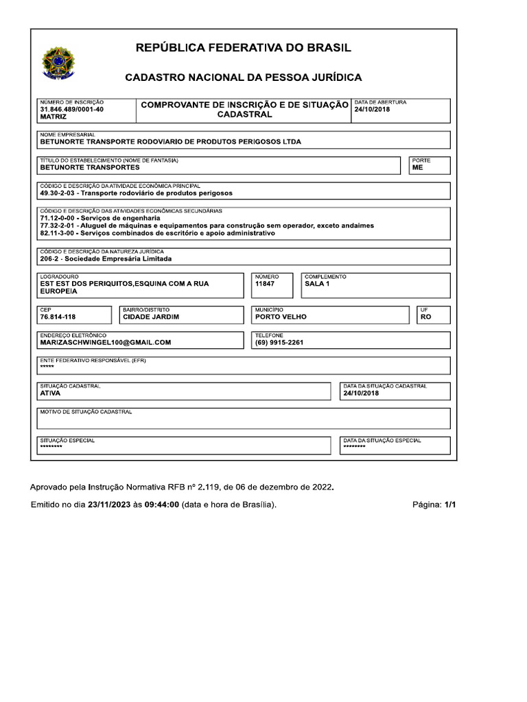 Betunorte - CNPJ | PDF