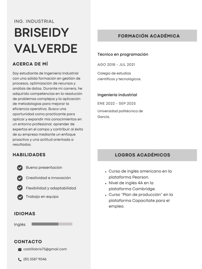 CV Briseidy Valverde | PDF