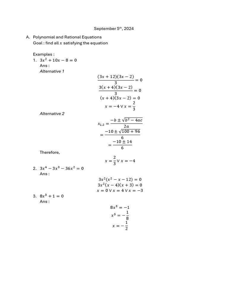 Polynomial and Rational Inequalties | PDF | Polynomial | Factorization