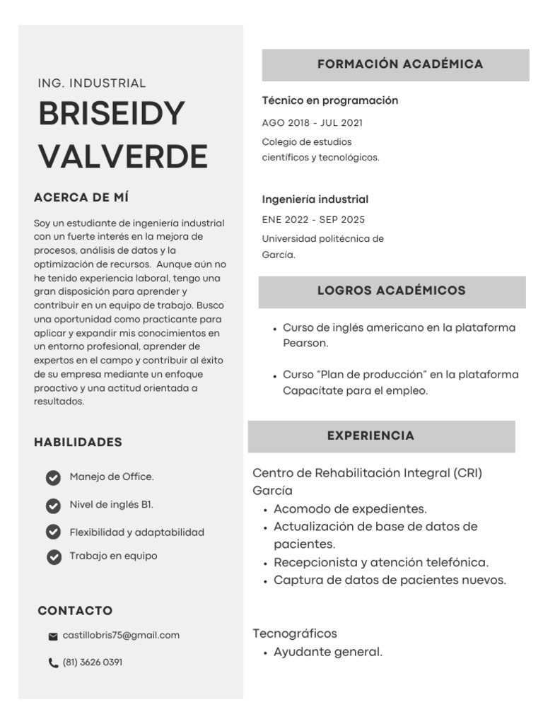 Cv Briseidy Valverde | PDF