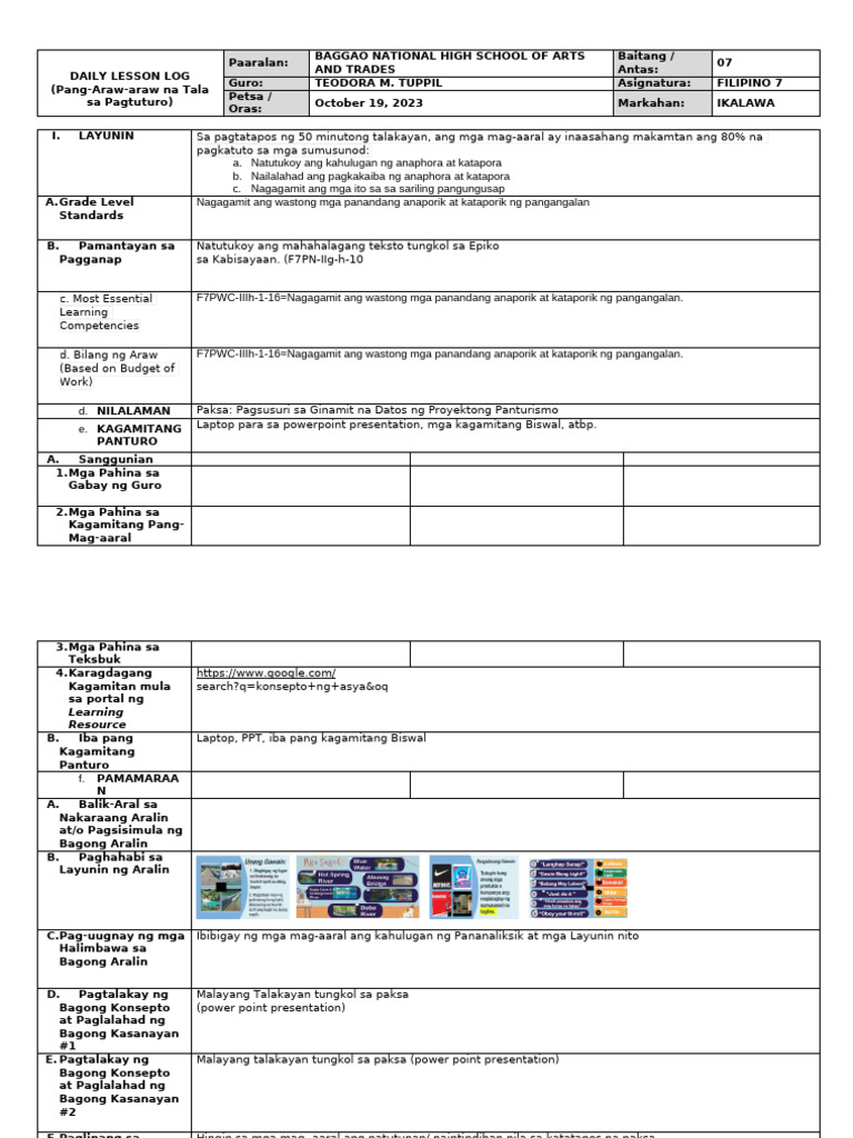 Lesson Plan 3rd COT | PDF