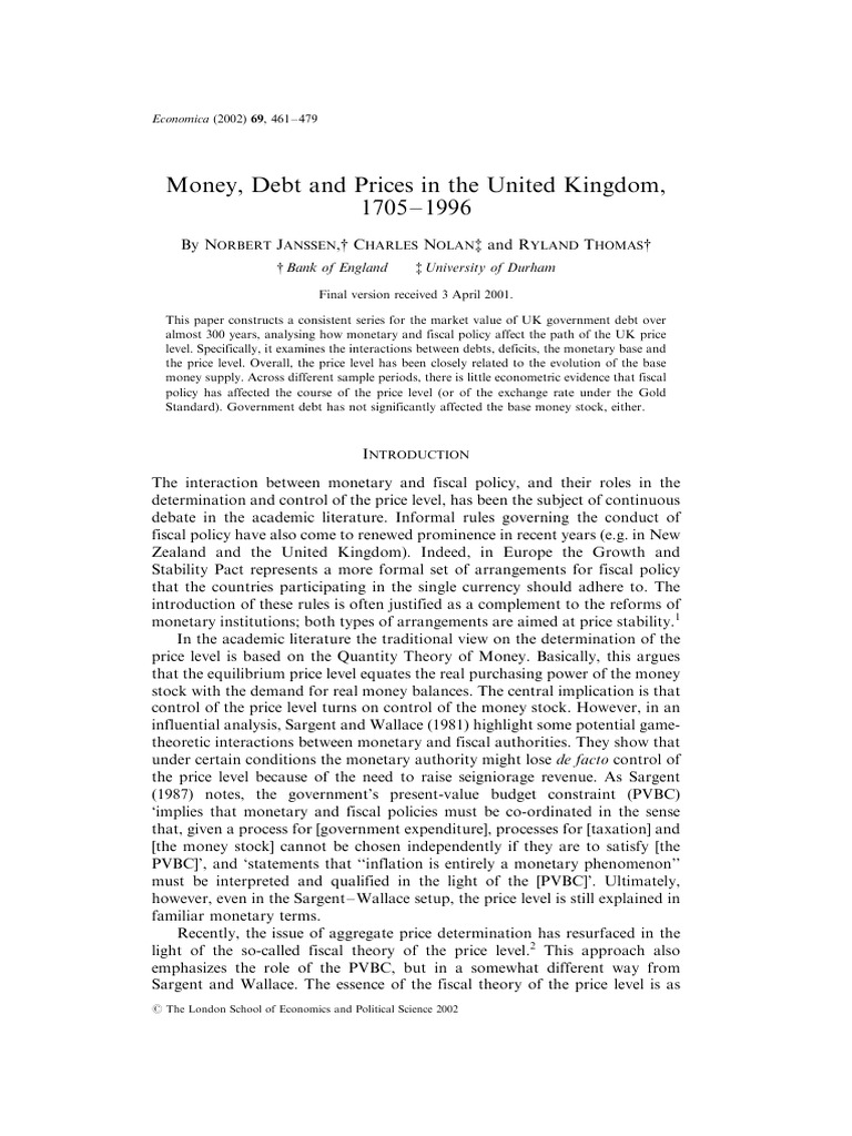 janssen2002 | PDF | Fiscal Policy | Money Supply