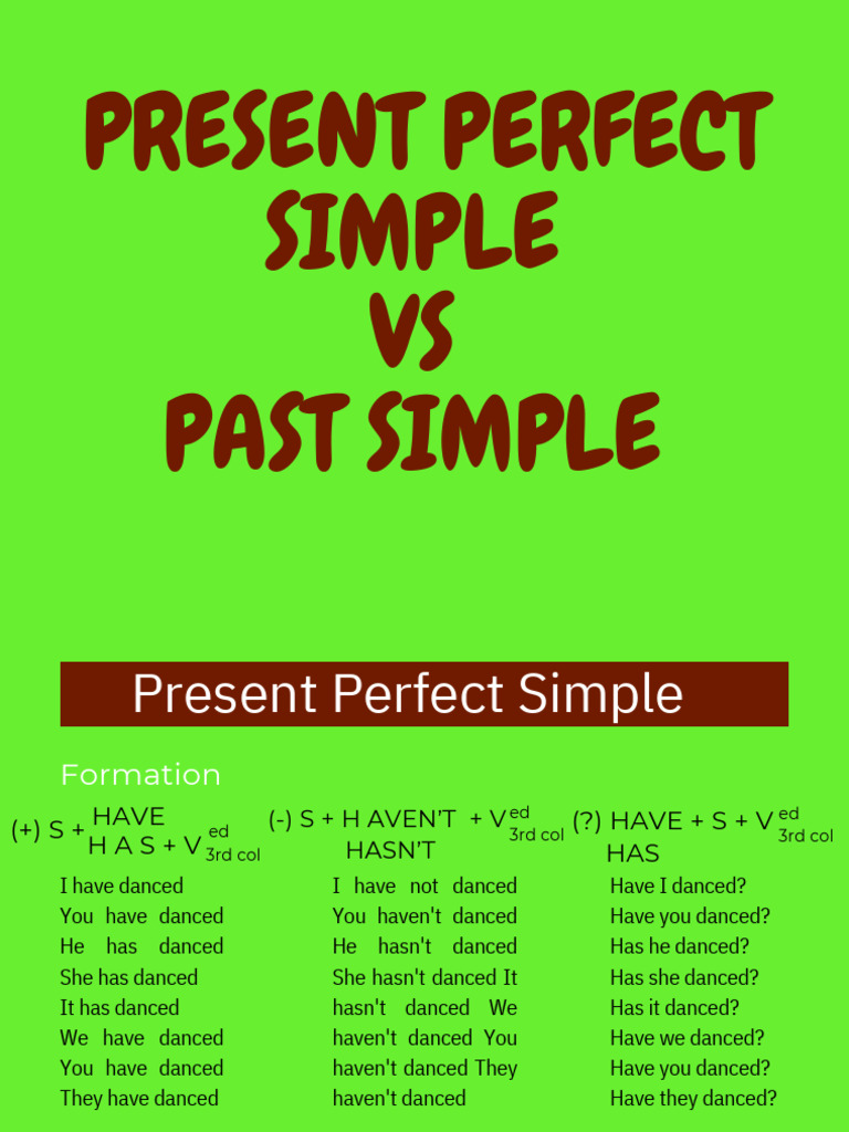 Present Perfect Simple VS Past Simple | PDF | Linguistic Typology | Syntax