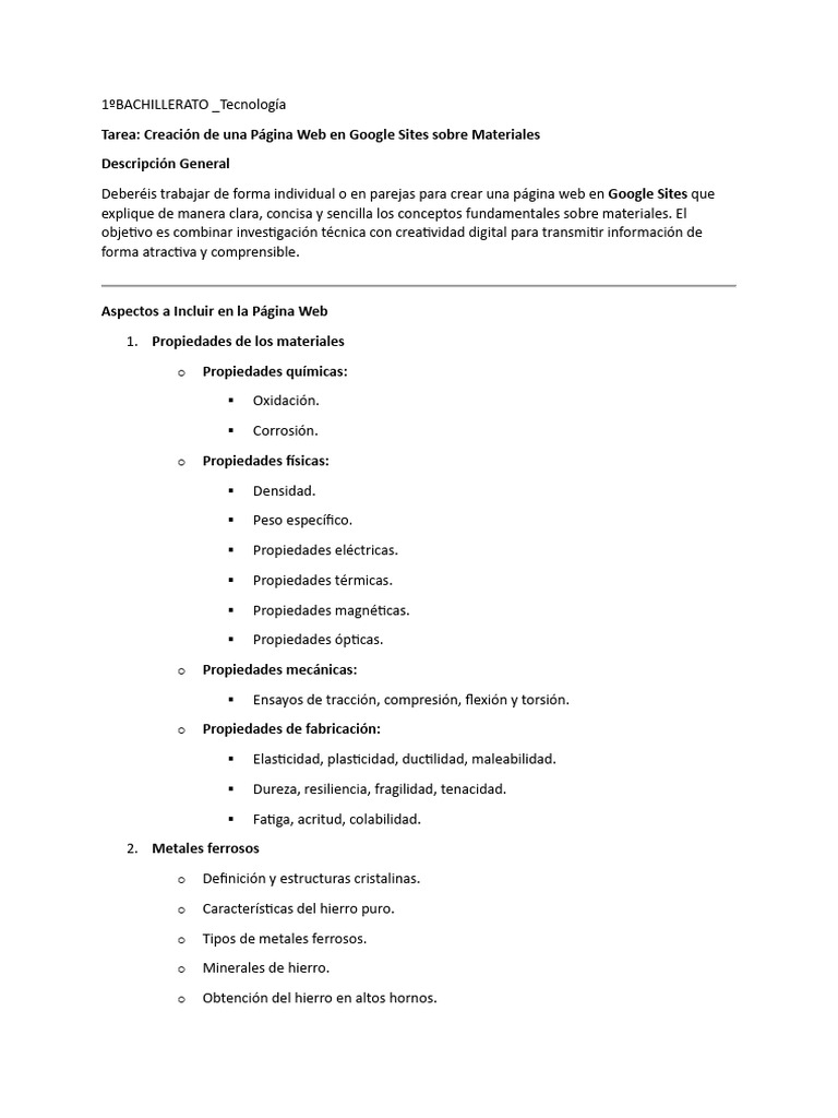Tarea materiales | PDF | Hierro | Rieles