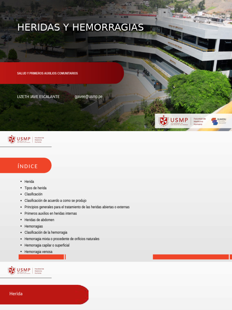 Heridas y Hemorragias | PDF | Herida | Primeros auxilios