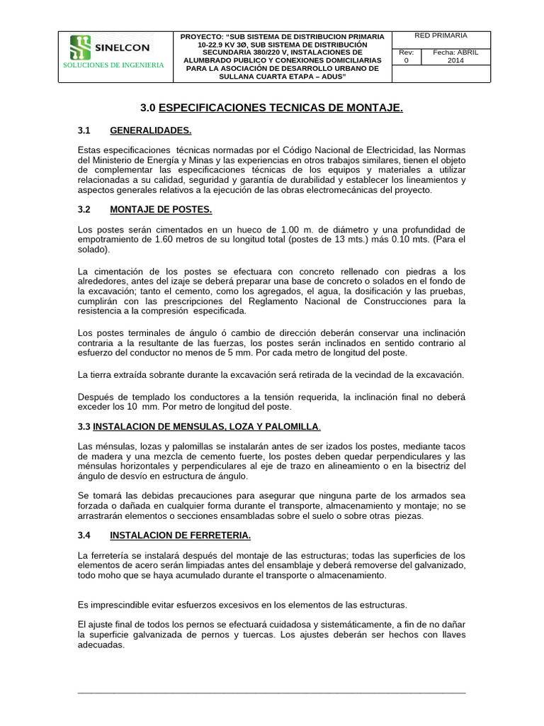Ee - TT Montaje | PDF | Distribución de energía eléctrica | Transformador