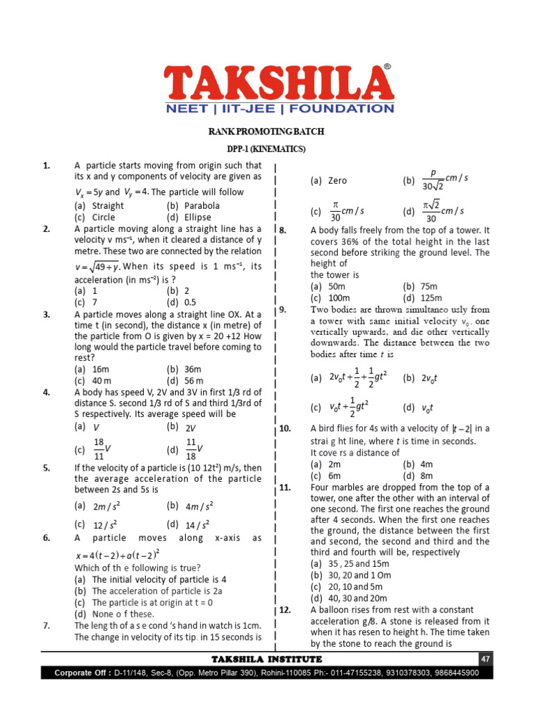 Rank Promoting Batch DPP-1 (Kinematics) | PDF | Acceleration | Velocity
