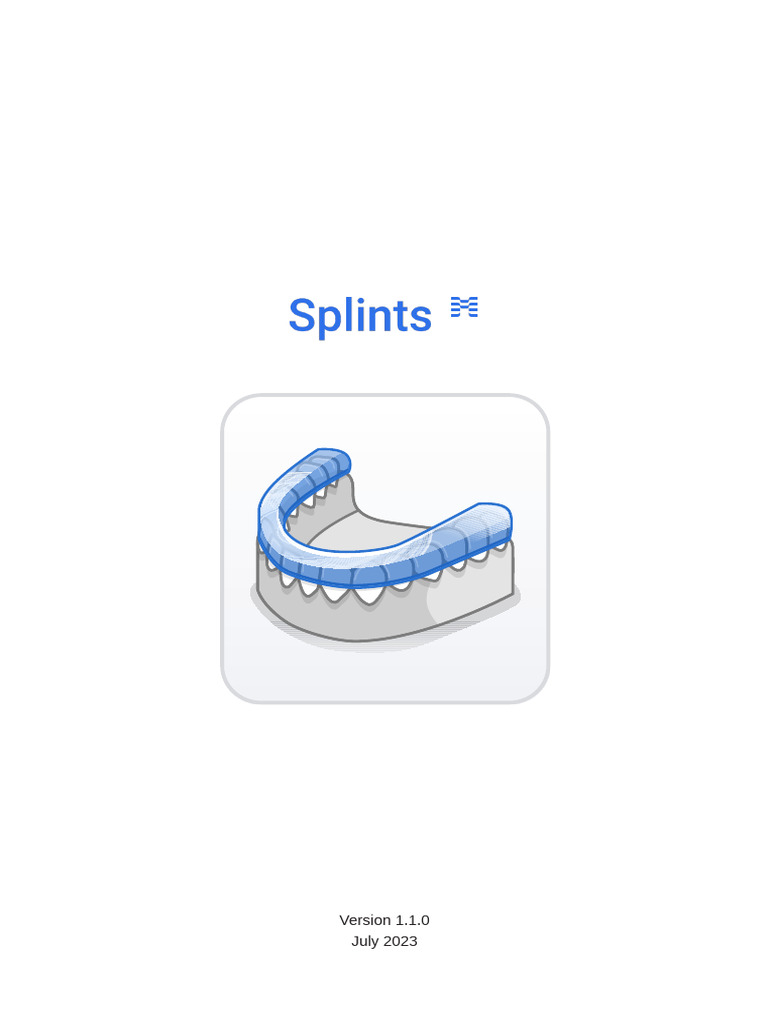 Medit Splints UserGuide en v1.1 | PDF | Window (Computing) | Computing