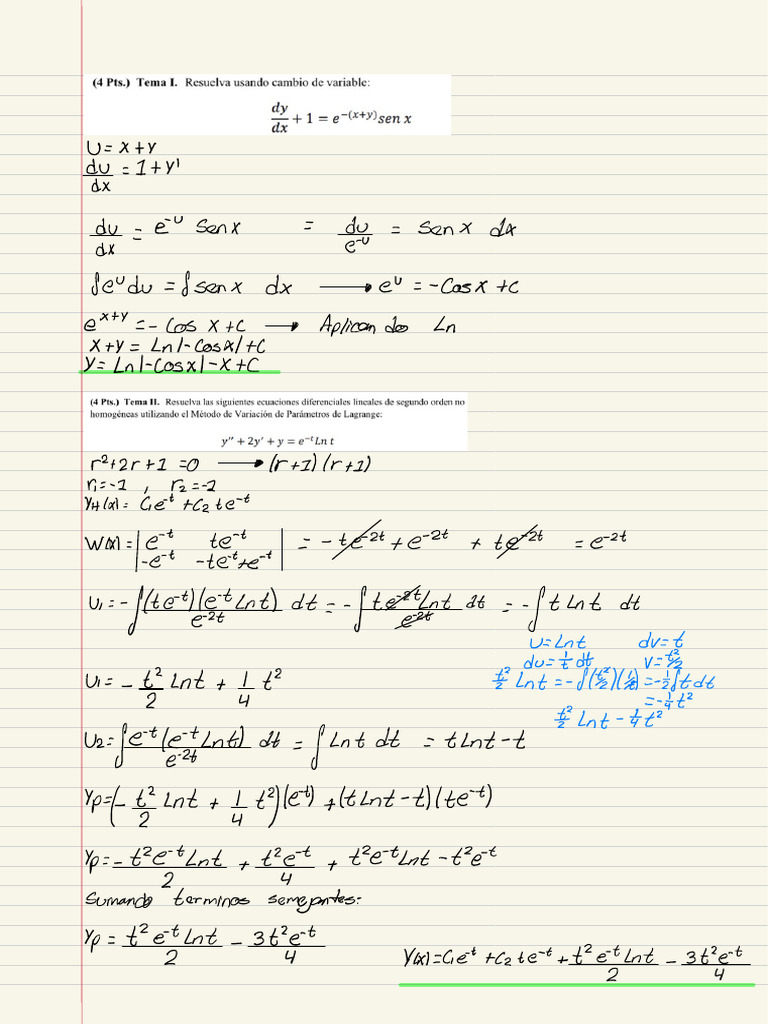 Advanced Differential Equations Solutions | PDF
