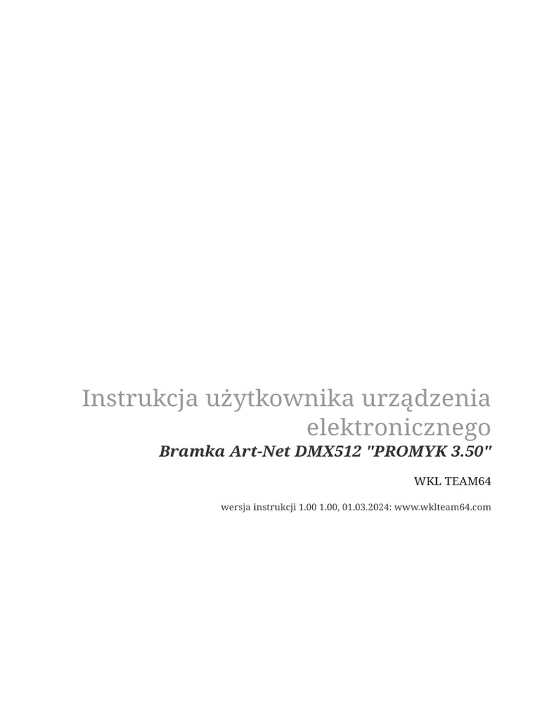 PROMYK 3 50 Instrukcja Uzytkownika v1 00 | PDF