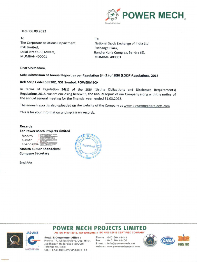 Power Mech Projects Limited | PDF | Risk | Risk Management