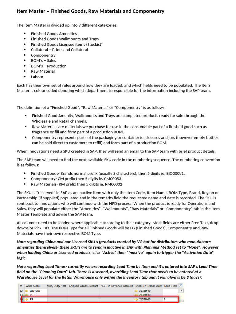 SAP Business One Item Master Creation - Finished Goods, Raw Materials ...