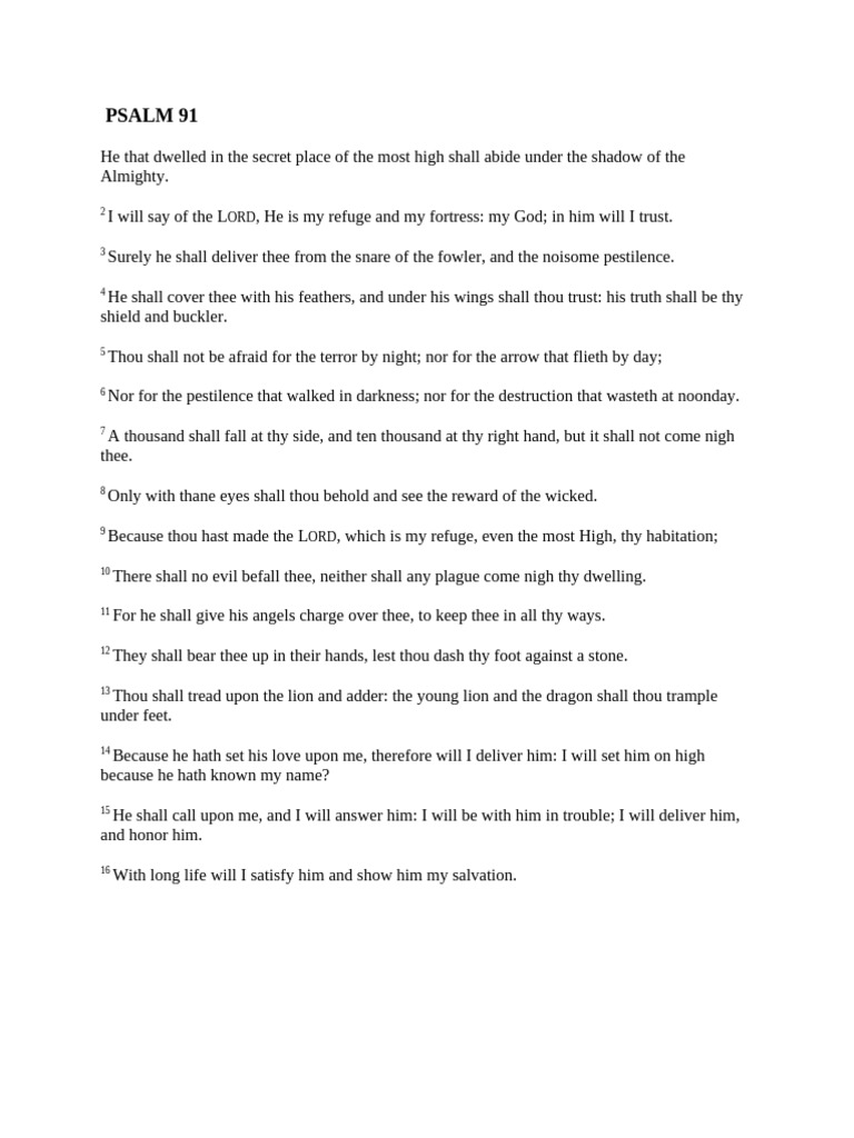 Psalm 91 | PDF
