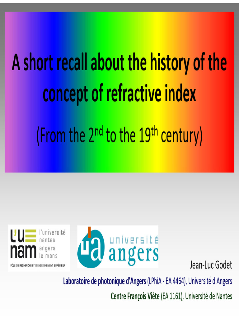 History of Refractive Index Concepts | PDF | Mathematics | Optics