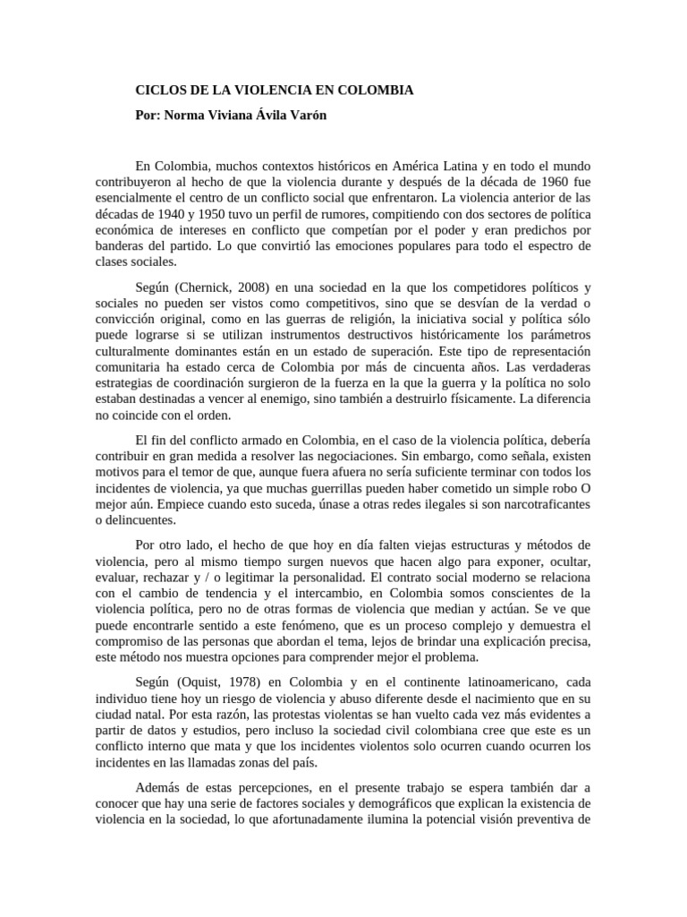Ciclos de La Violencia en Colombia | PDF | Violencia | Colombia
