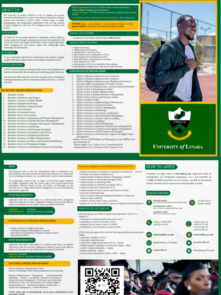 UNILUS Prospectus Overview | PDF | Bachelor's Degree | Academic Degree