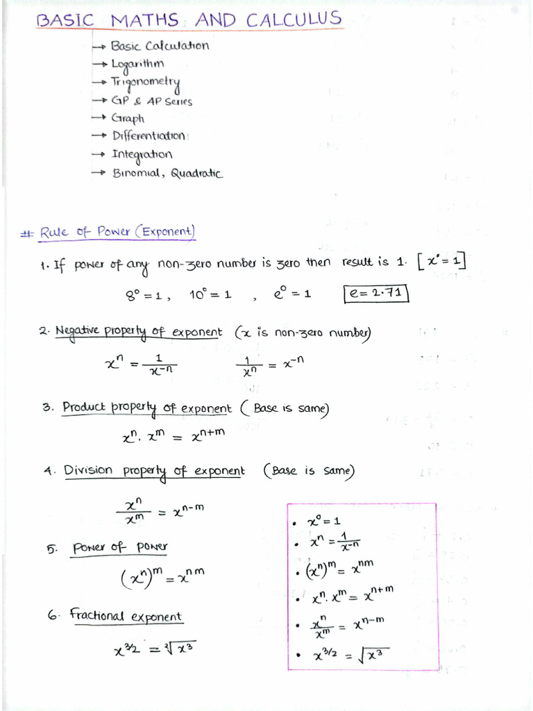 Basic Mathematics, Calculus and Graph for NEET | PDF