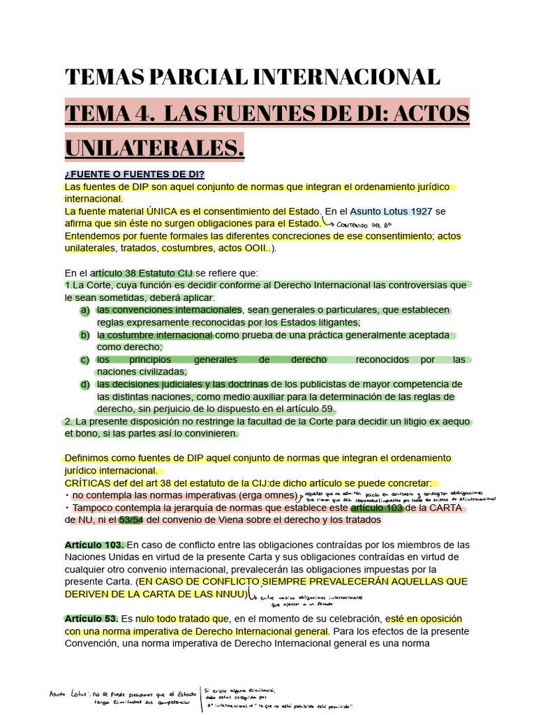 Fuentes de Derecho Internacional: Actos Unilaterales | PDF | República ...