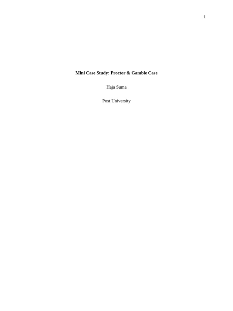 Mini Case Study On Procter & Gamble | PDF | Stakeholder (Corporate ...