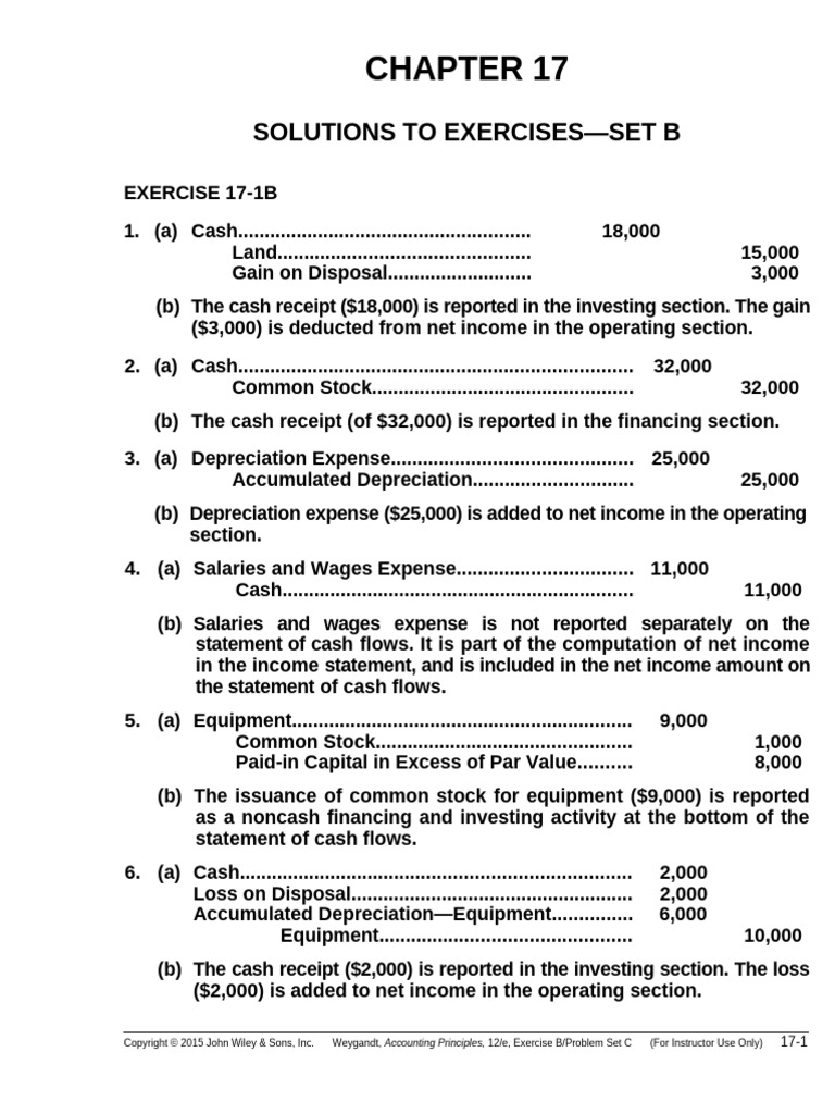 Wey AP 12e ExB PC Sol Ch17 | PDF | Expense | Cash Flow Statement
