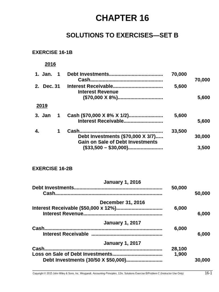 Wey AP 12e ExB PC Sol Ch16 | PDF | Equity (Finance) | Investing