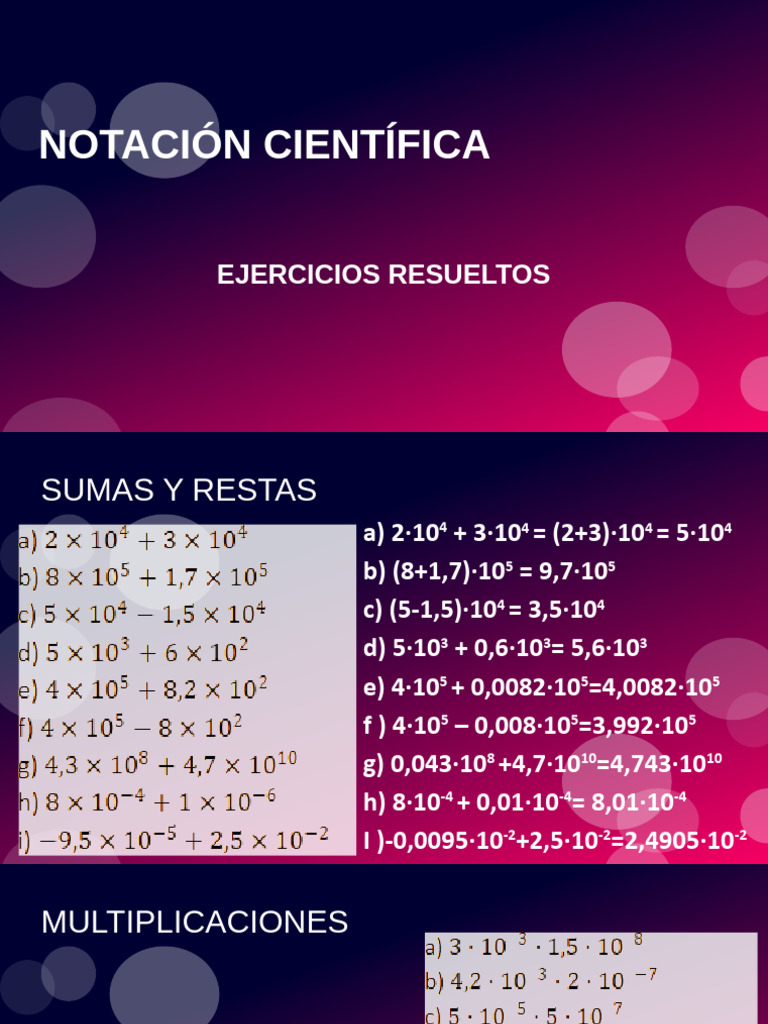 Ejercicios Resueltos Notacion Cientifica | PDF