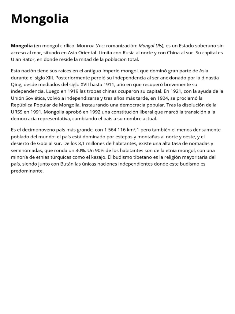 Mongolia | PDF