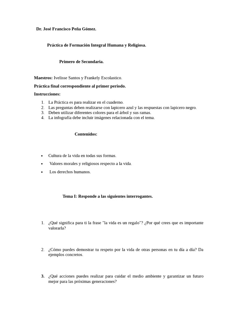 Práctica Integral de Valores y Derechos Humanos | PDF | Sicología