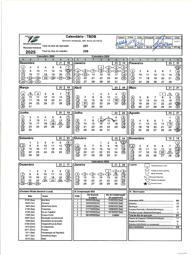 TBDB 2025 Official Calendar Draft Rev0 PORT | PDF