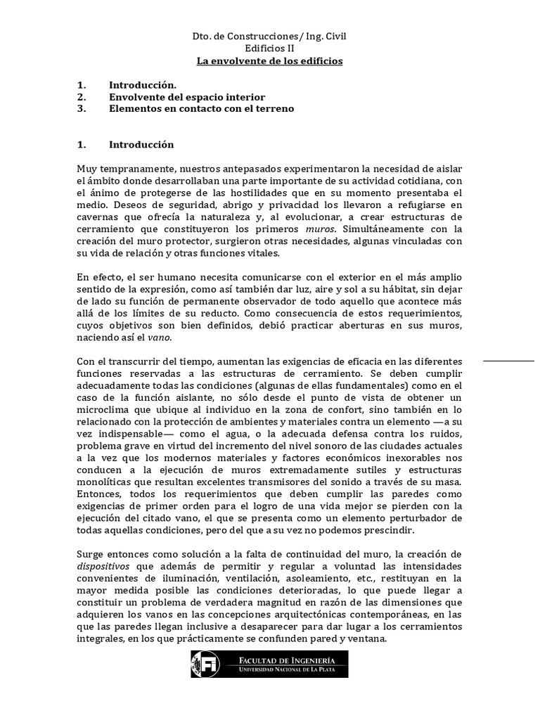 Envolvente de Edificios: Diseño y Función | PDF | Hormigón | pared