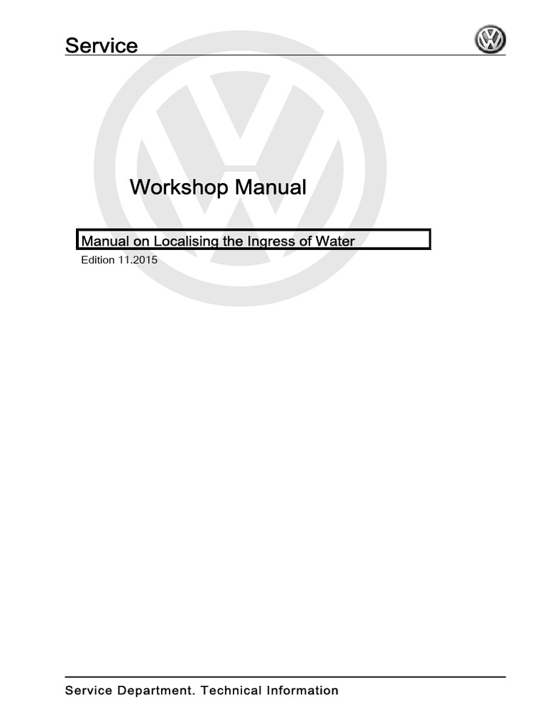 Water Ingress Localization Manual | PDF | Vehicles