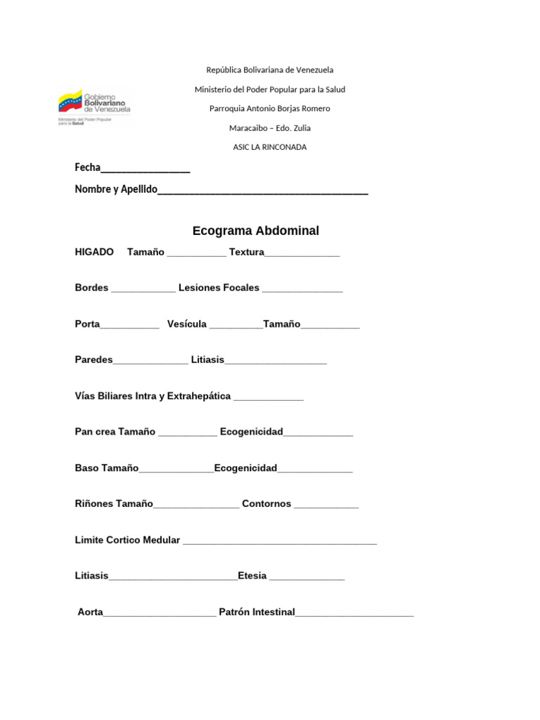 Examen de Ecograma Nuevo | PDF | Gastroenterología | Morfología (biología)