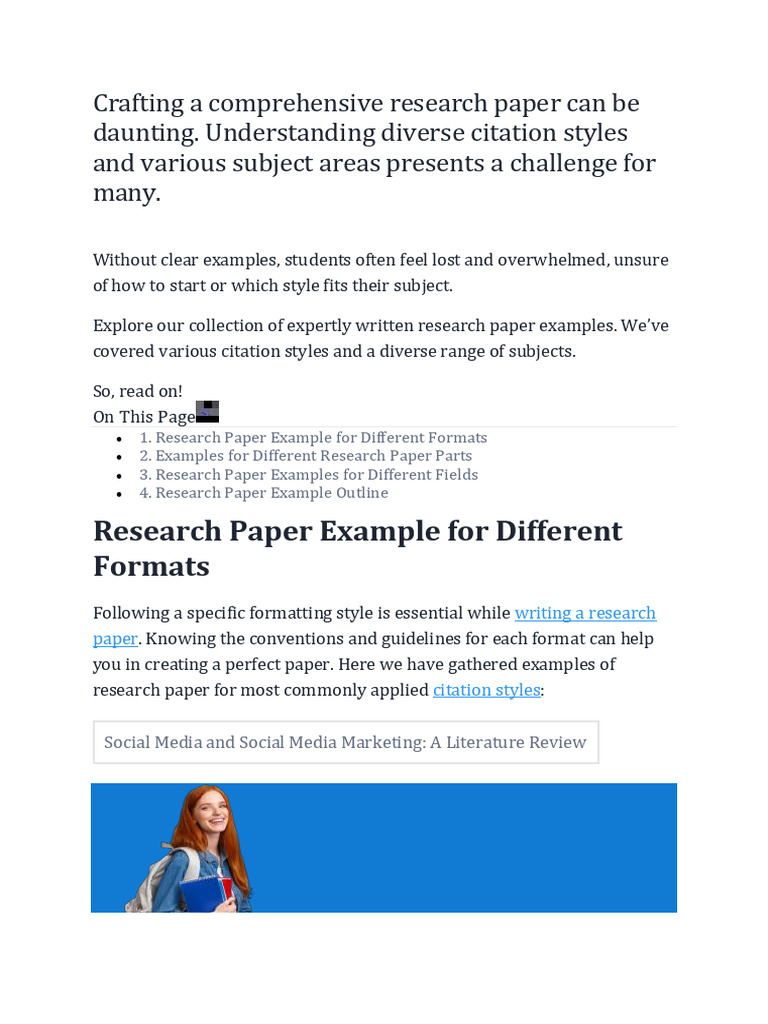 Research Paper Examples for Students | PDF | Citation | Apa Style
