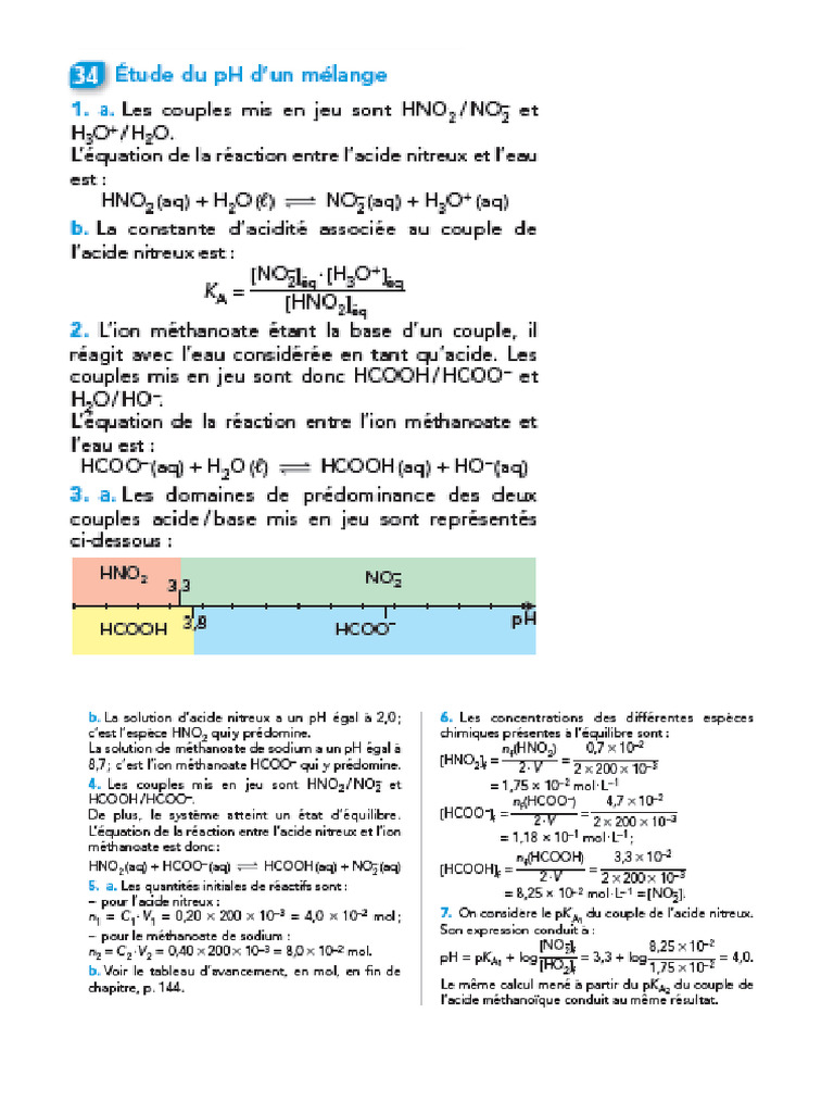 Exo ph pKa mélange corrigé | PDF